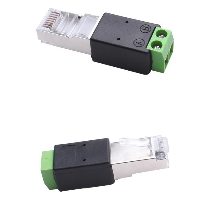 RJ45 Network Male 8P8C to RS485 Screw Terminal Block Adapter