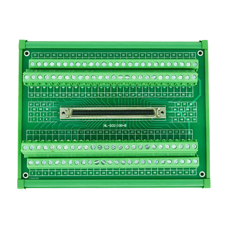 SCSI 100 Pin Connector DIN Rail Mounting Type Terminal Blocks Module
