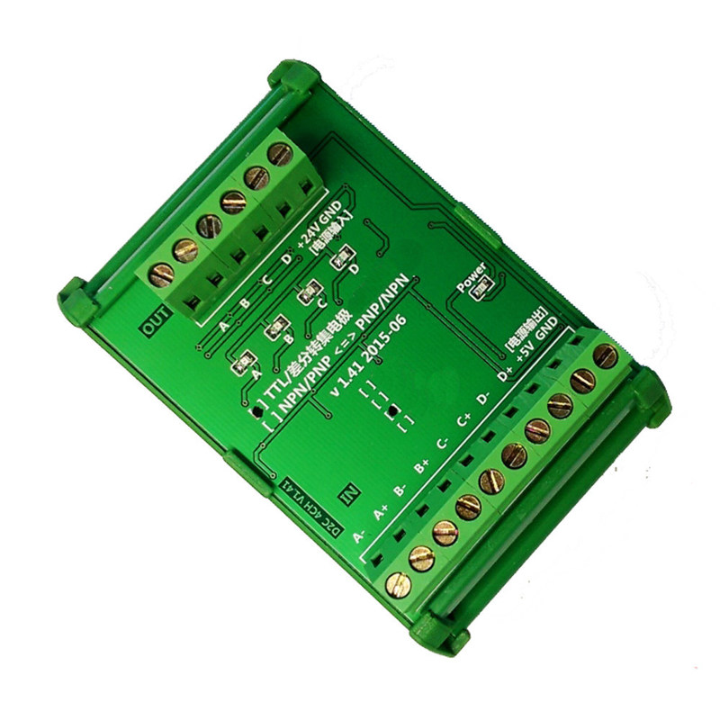 Converter DC24V 4 Ways Servo Encoder Differential 5V TTL to Collector ...