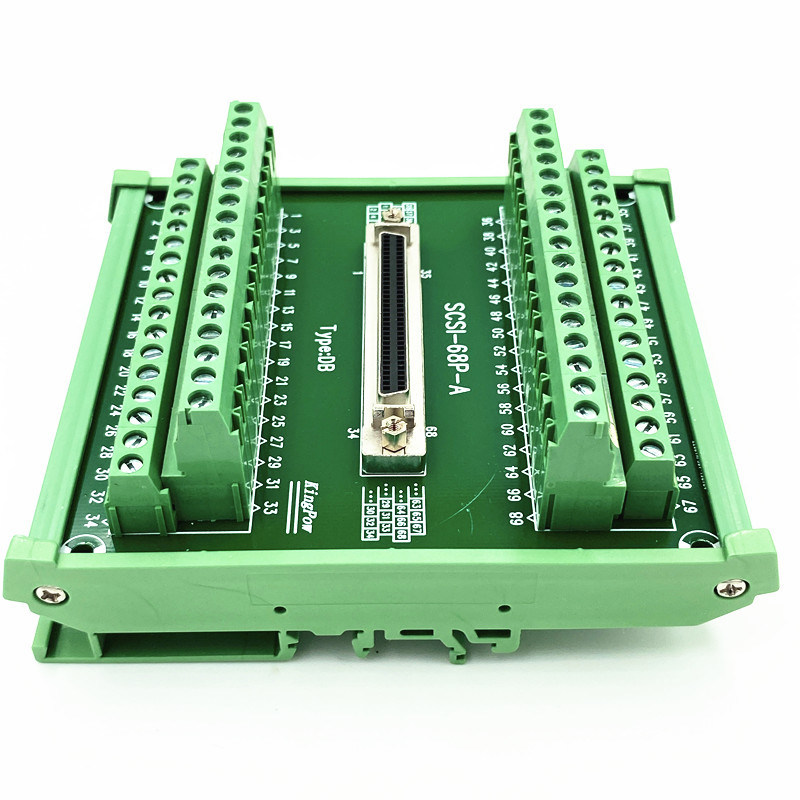 SCSI 68 Pin Connector DIN Rail Mounting Type Terminal Blocks Adapter